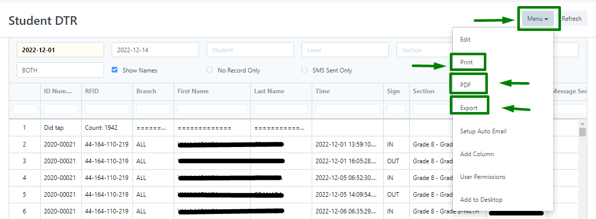 How to Generate Student DTR