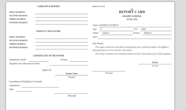 School Form 9 (SF-9)